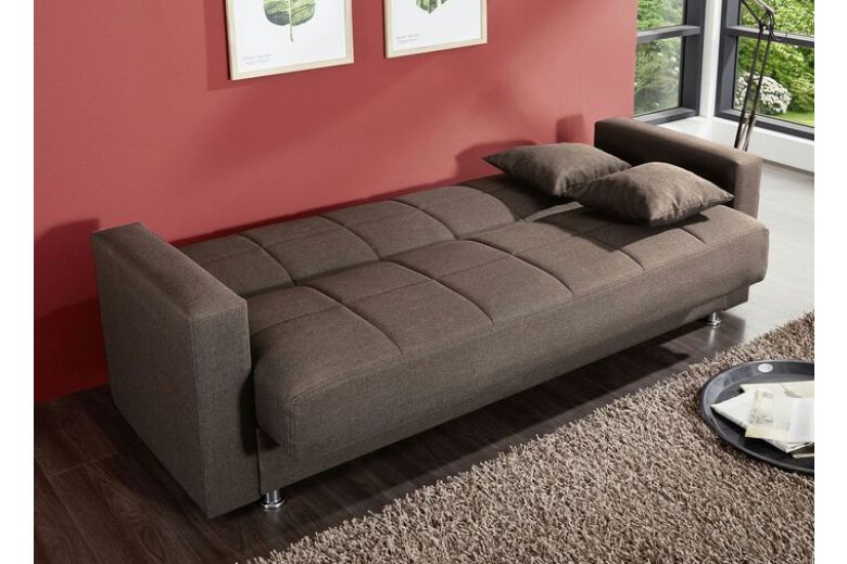 3 seat sofa Delphine | Brown | Pull-out bed