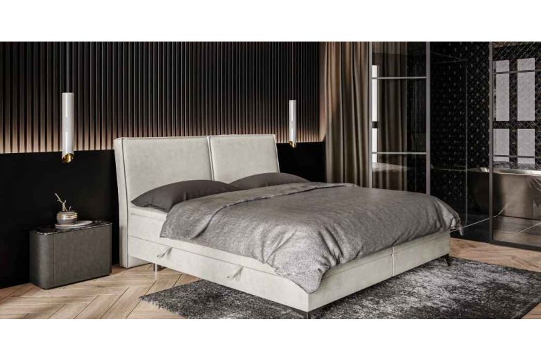 Boxspring bed 180x200 Lolly | Ivory | Storage box