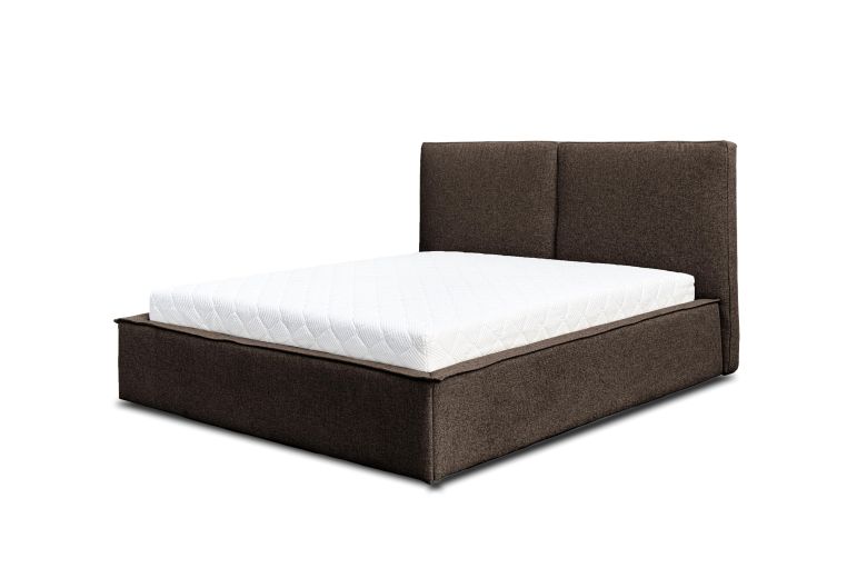 Upholstered bed 180x200 Chiara | Brown | Storage box