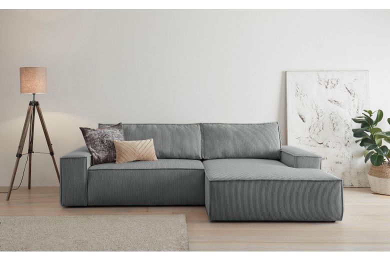 Corner sofa Sherwood | Dark grey | Pull-out bed | Storage box