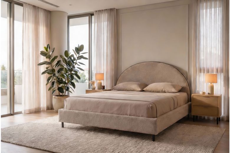 Upholstered bed 160x200 Moon grey | Grey | Storage box