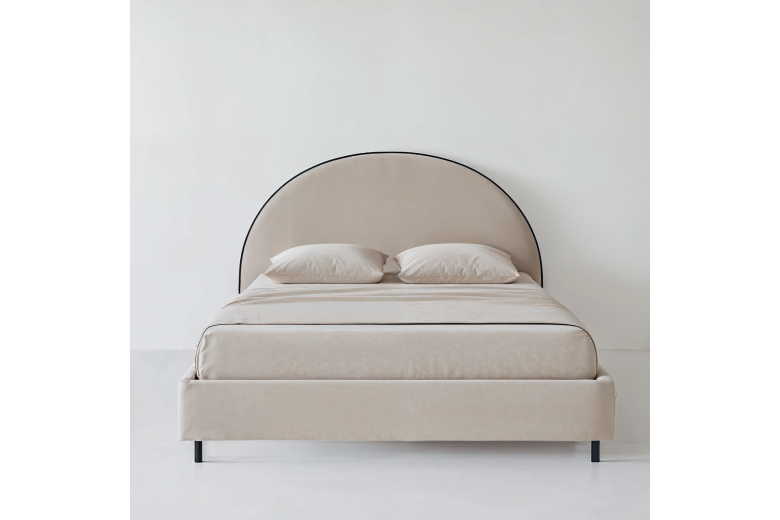 Upholstered bed 160x200 Moon grey | Grey | Storage box