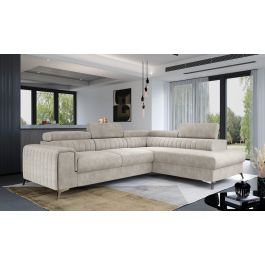 Corner sofa Laurence | Cream | Pull-out bed | Storage box